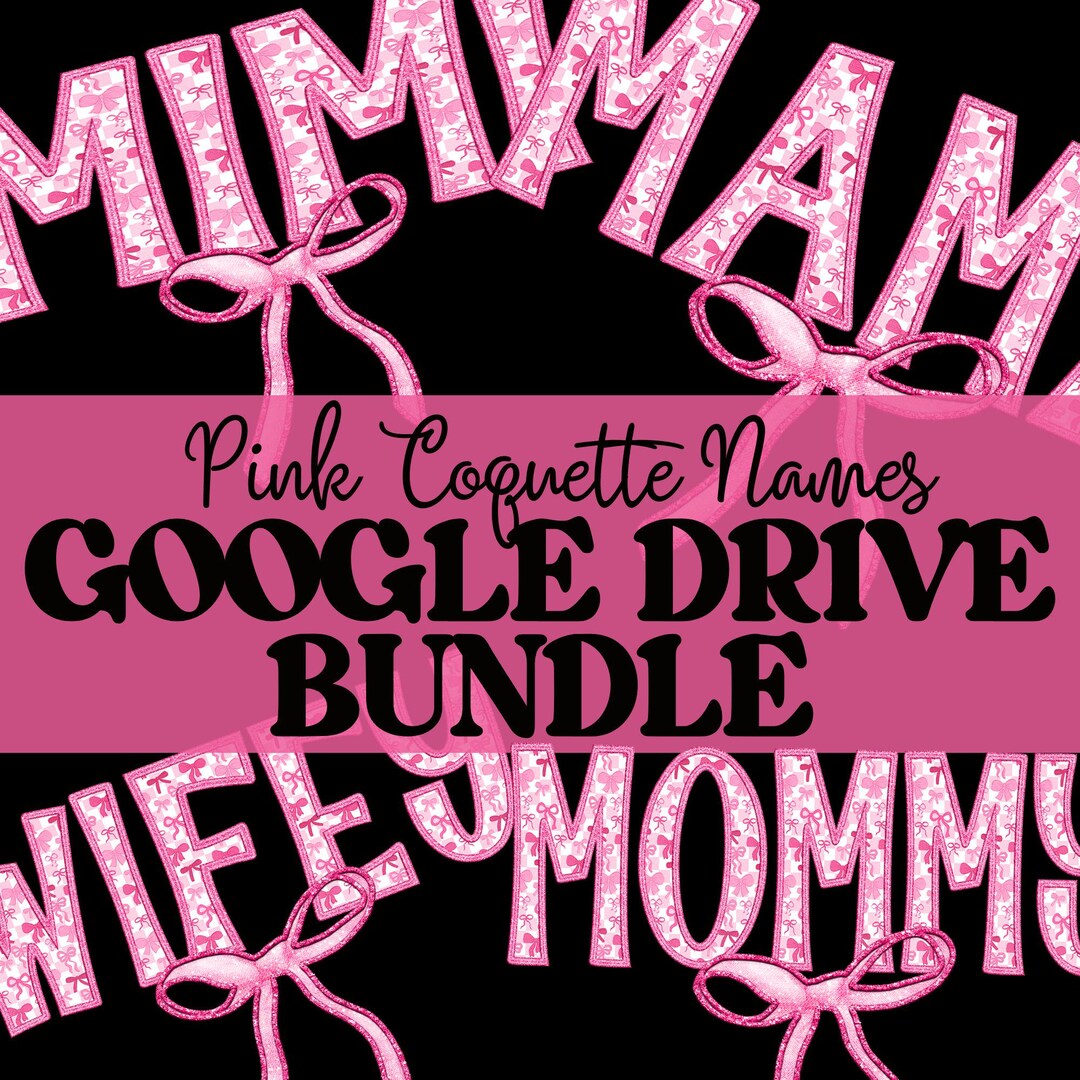 Pink Coquette Names PNG BUNDLE | Faux Embroidery Detailed Designs | PNG ...