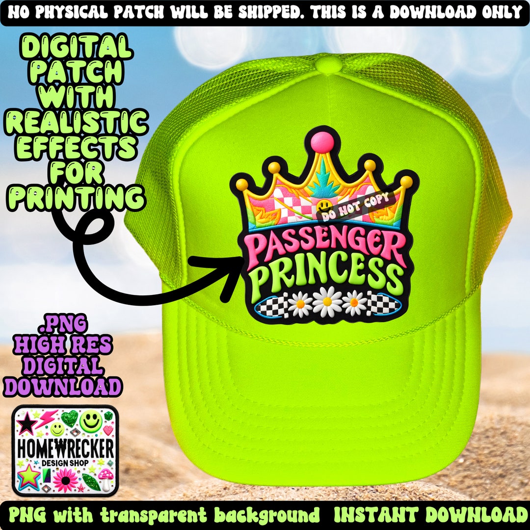 Passenger Princess Faux Embroidery Digital Patch PNG Digital Download ...