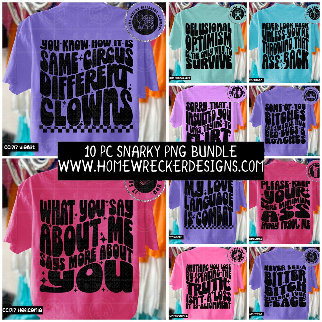 Snarky Wavy PNG Design BUNDLE 2| Front and Back Pocket Designs, Trendy ...