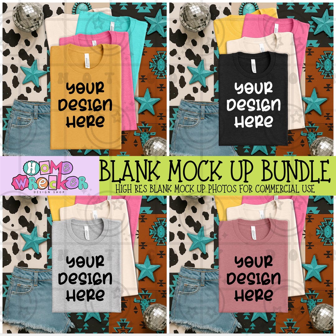 Cowhide Western Themed Stacked Mock up Bundle BC3001 Heather Mock up ...