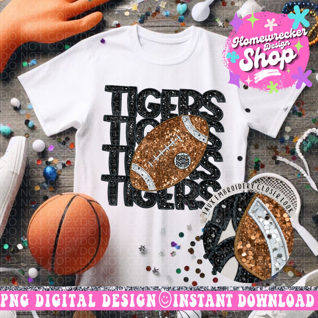 Tigers PNG, School Spirit Wear, School Mascot, Football, Sports, Faux ...