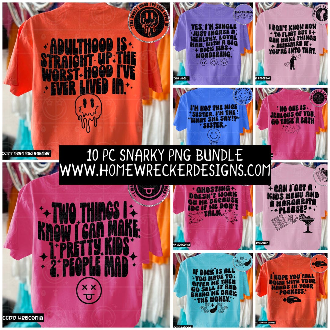 Snarky Wavy PNG Design BUNDLE 1| Front and Back Pocket Designs, Trendy ...