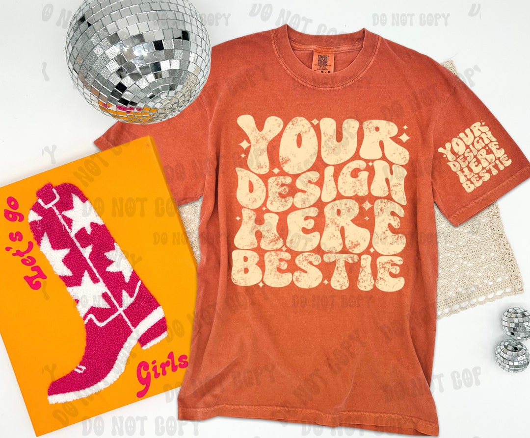 Comfort Colors Tshirt Mockup, CC1717 Yam, Western Disco Balls, Open ...