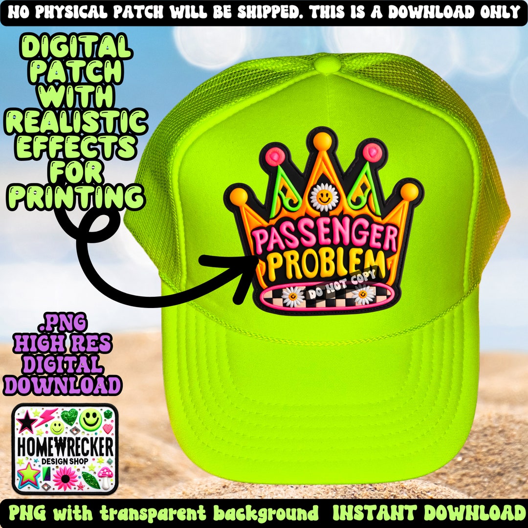 Passenger Problem Faux Embroidery Digital Patch PNG Digital Download - Etsy
