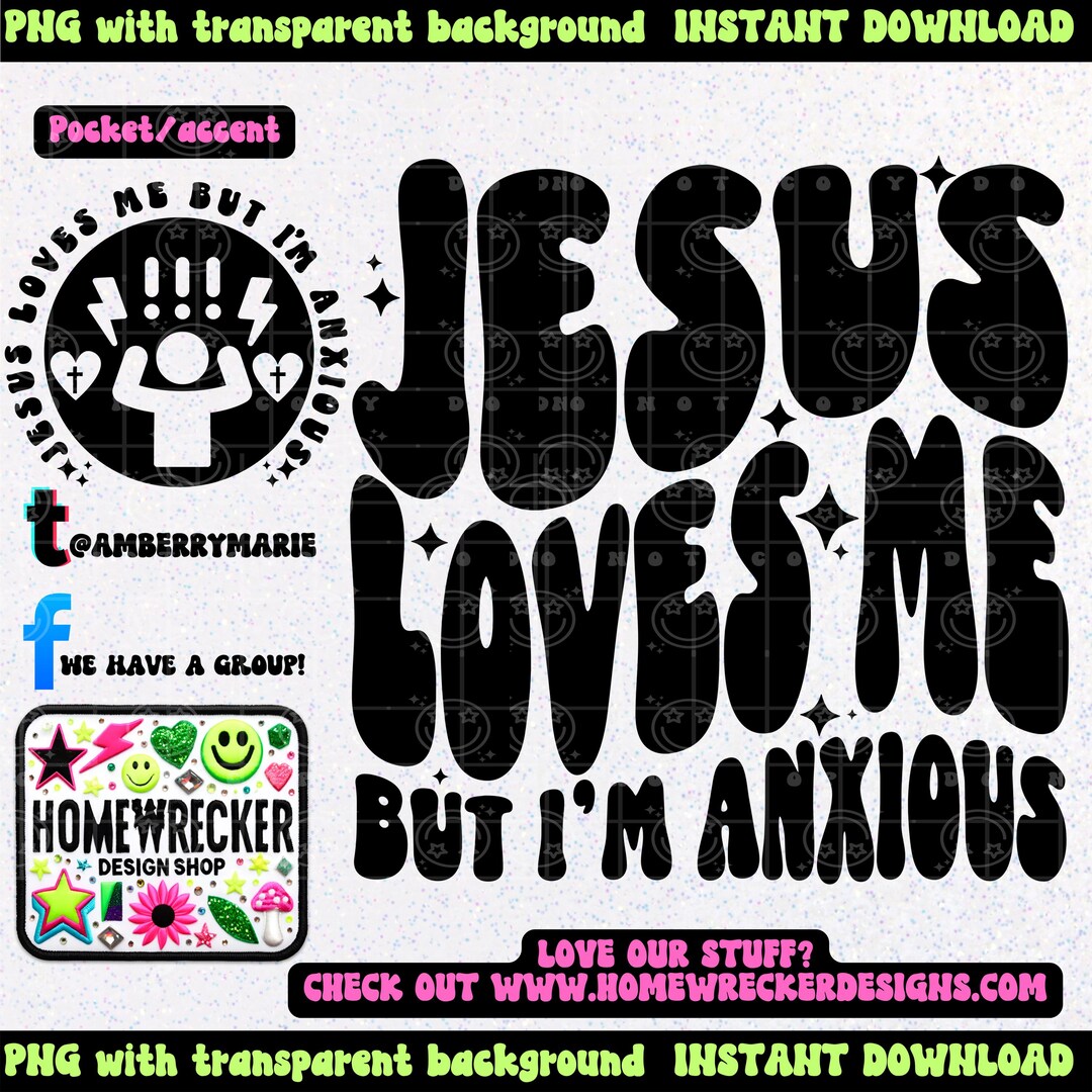 Jesus Loves Me but I'm Anxious PNG - Etsy