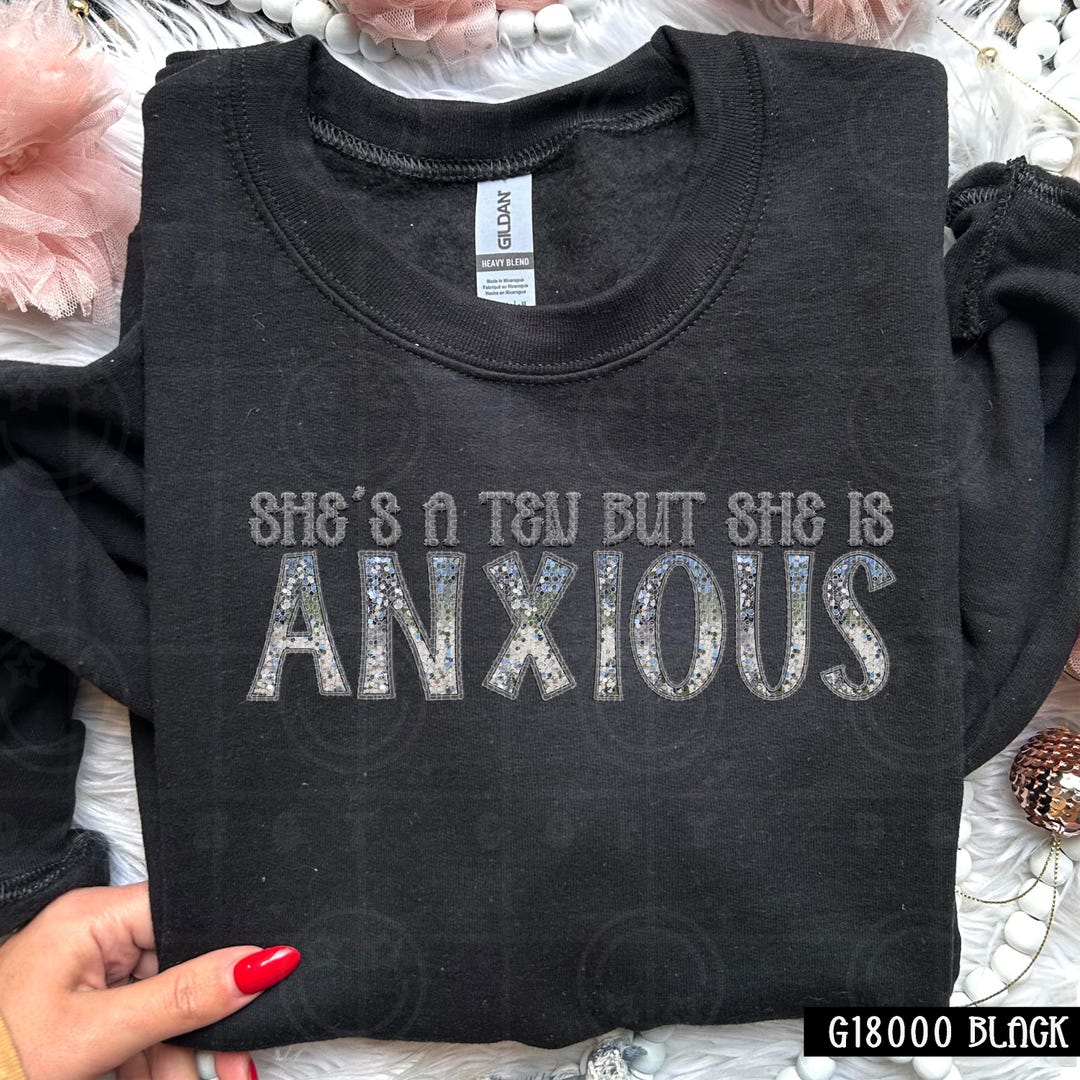 Shes a Ten but She is Anxious, Faux Embroidery Digital Design PNG - Etsy