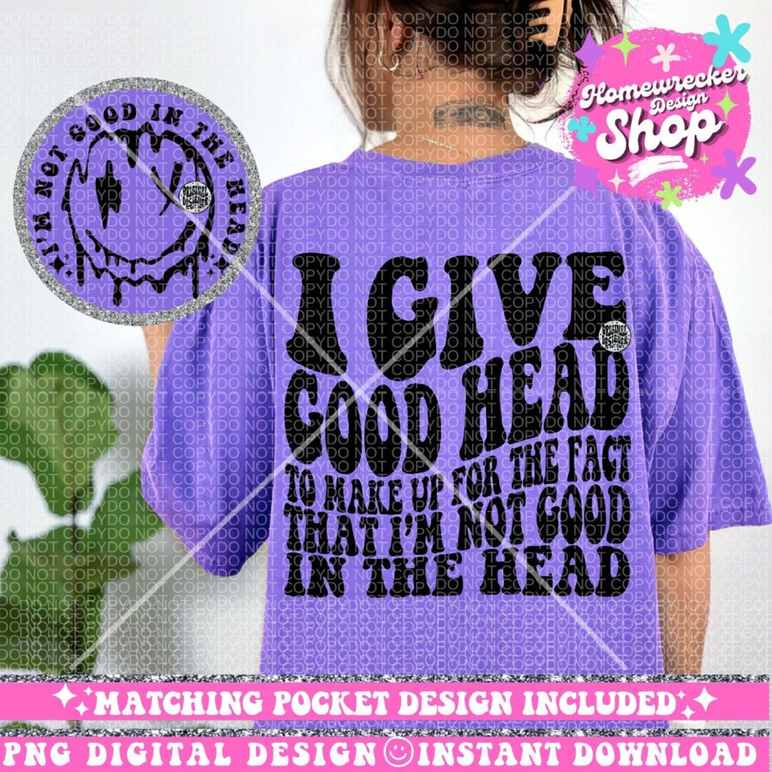 I Give Good Head, Not Good in the Head, Wavy Font, Funny Png Design ...