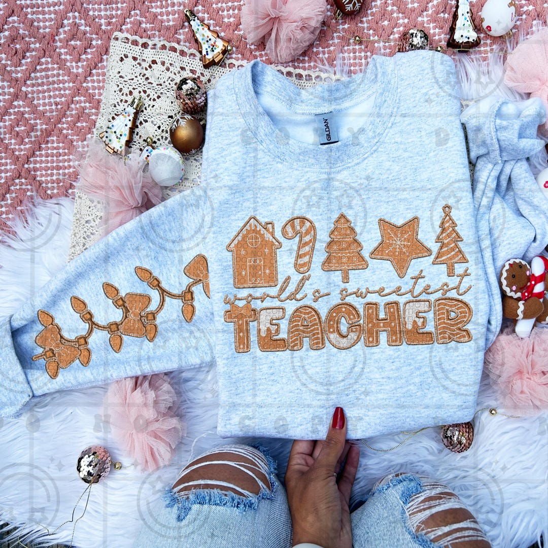 Teacher | Gingerbread Cookie Themed Worlds Sweetest Teacher Faux ...