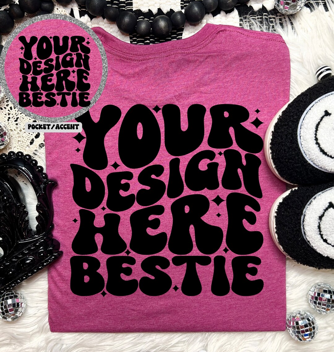 Gildan Softstyle Mockup, G64000 Heather Berry, Back of Shirt With Front ...