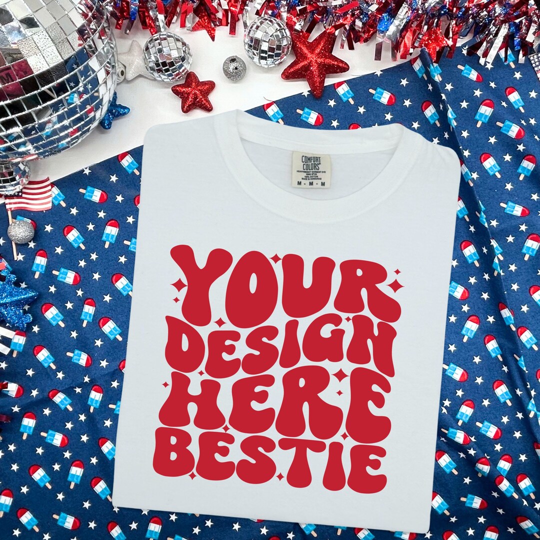 Comfort Colors Tshirt Mockup, CC1717 White, Patriotic 4th of July ...