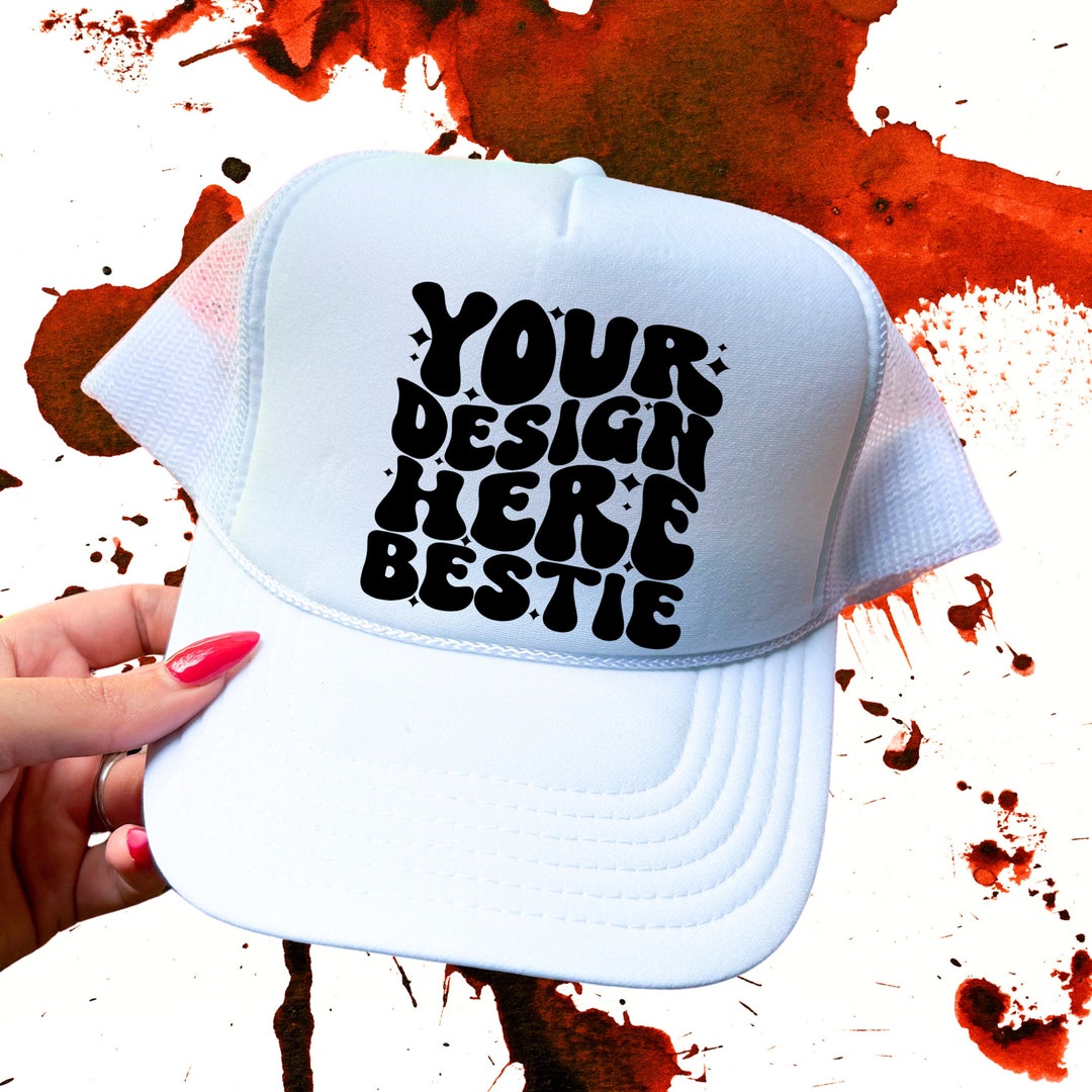 True Crime Hat Mockup, White, Trucker Hat Mock up Photo, Digital ...