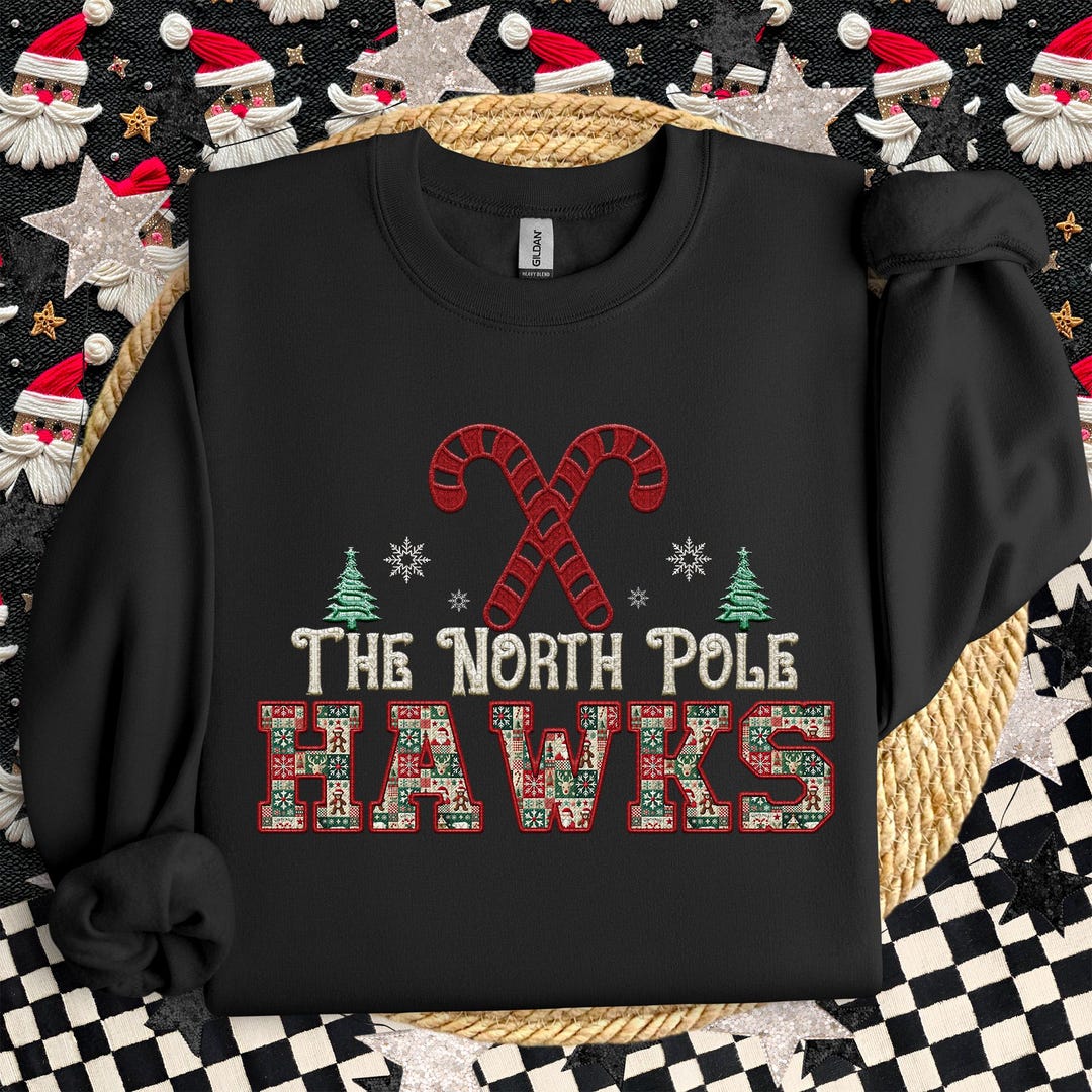 Hawks Christmas Themed Mascot PNG Christmas School Spirit, Holiday ...
