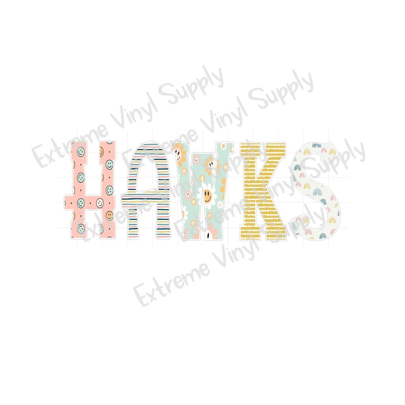 Hawks Mascot Retro Ready to Press Printed Heat Transfer - Etsy