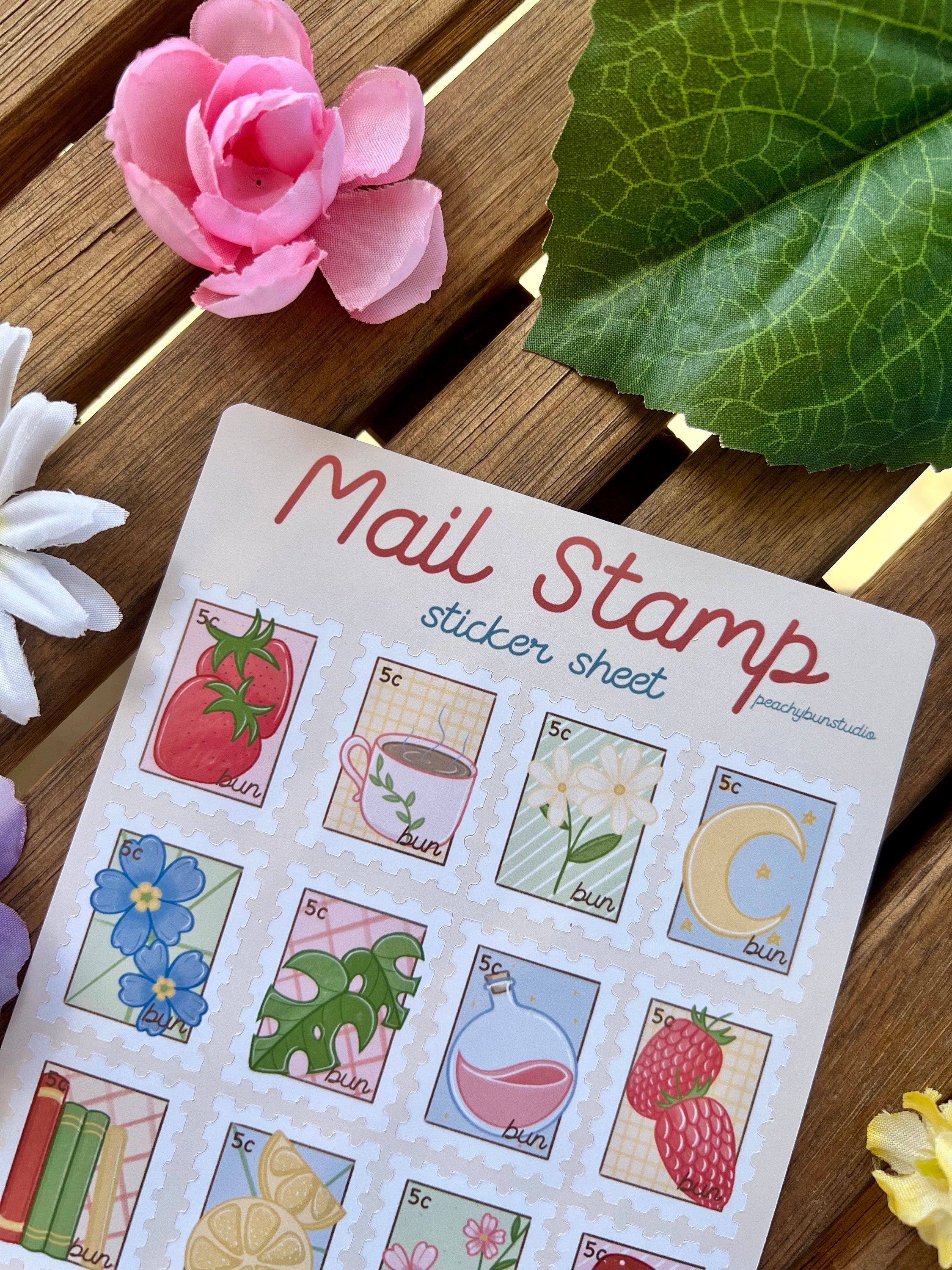 Cottagecore Mail Stamp Sticker Sheet - Etsy