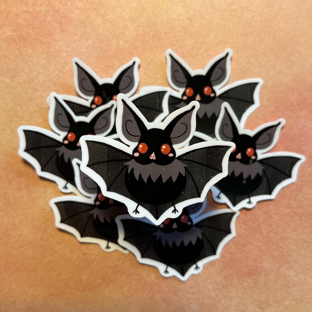 Spoopy Bat Vinyl Sticker | Bat Sticker | Halloween Sticker - Etsy