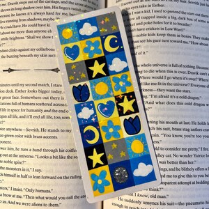 Blue Sky Hand Painted Bookmark - Etsy