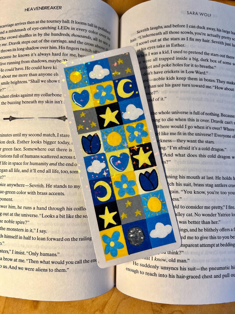Blue Sky Hand Painted Bookmark - Etsy