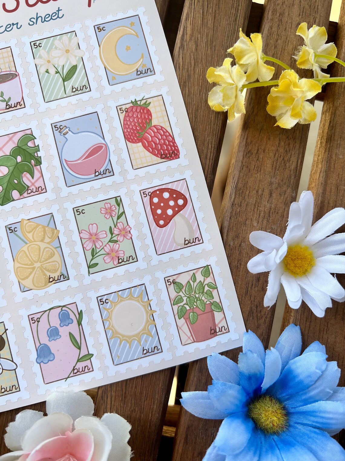 Cottagecore Mail Stamp Sticker Sheet - Etsy
