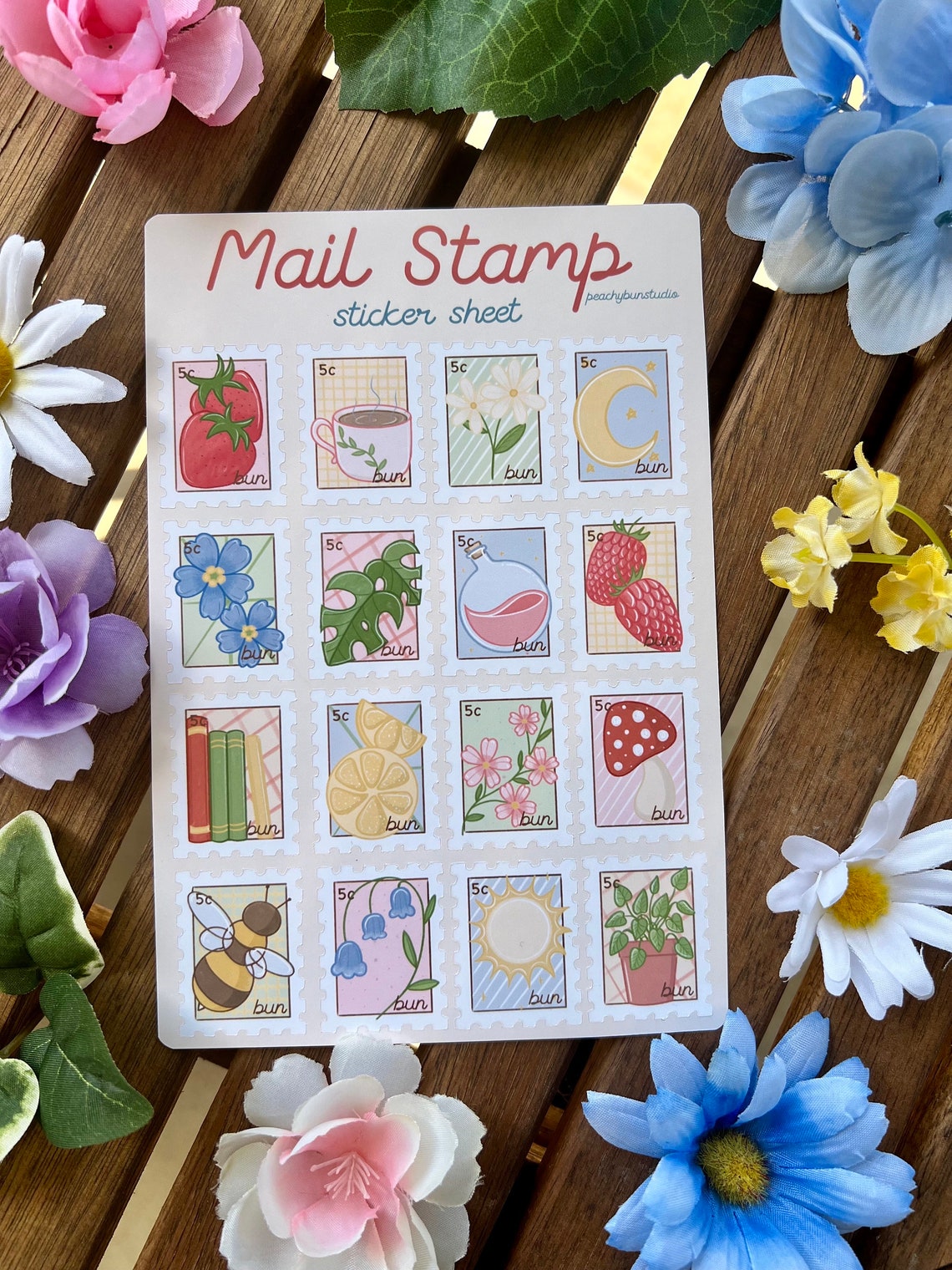Cottagecore Mail Stamp Sticker Sheet - Etsy