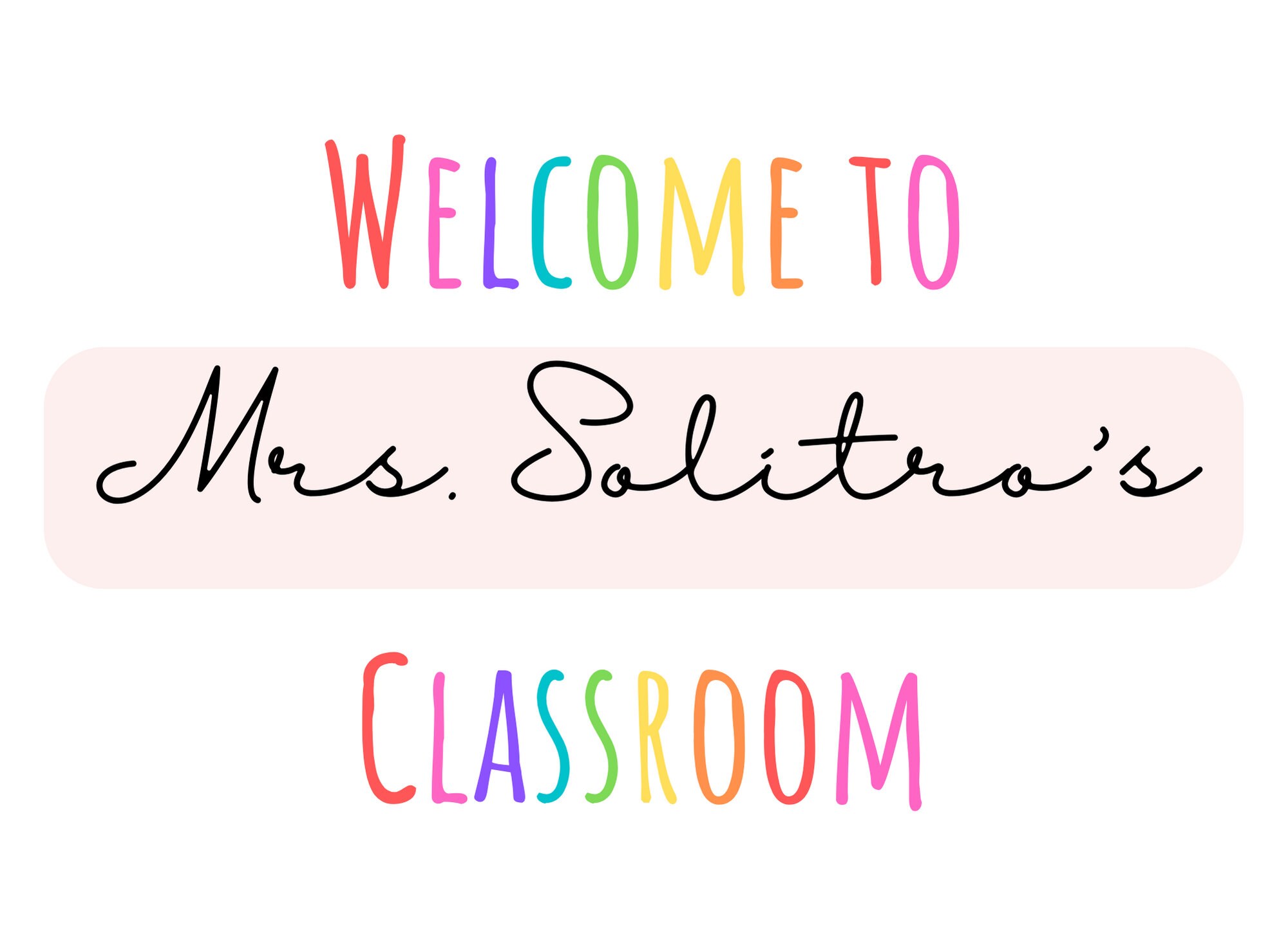Welcome to Classroom Sign: Rainbow - Etsy
