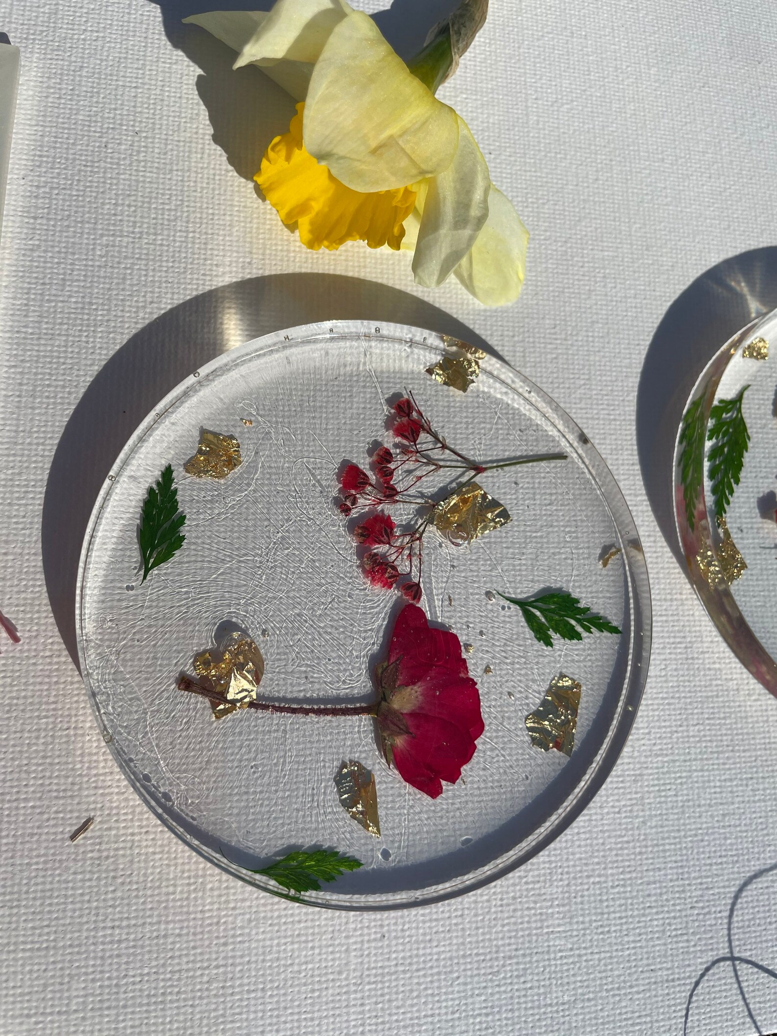 Rose Floral Resin Coaster - Etsy