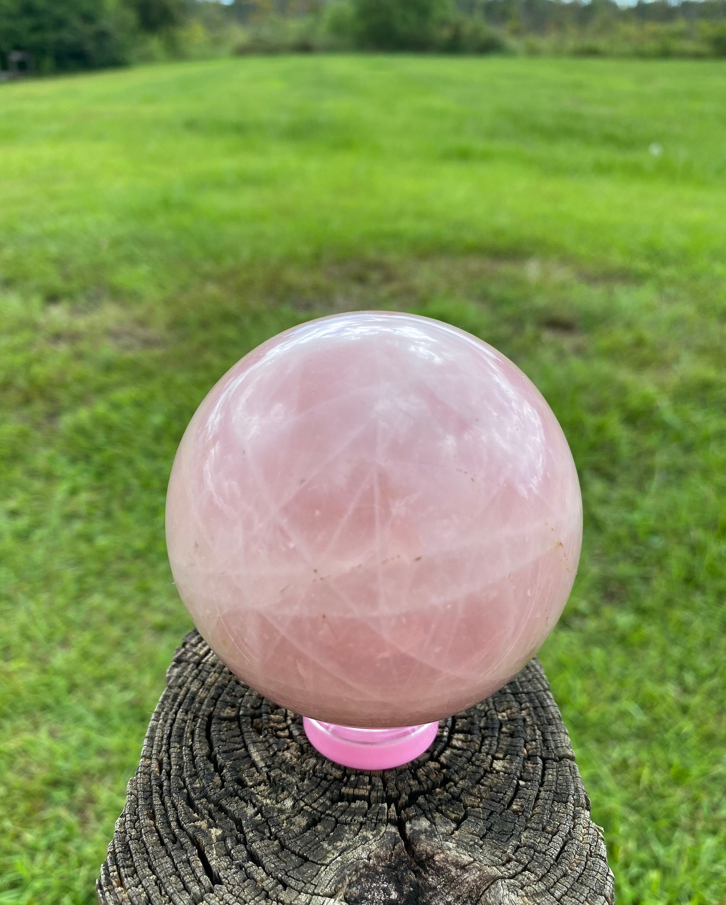 Esfera de cuarzo rosa bola de cristal esfera de cuarzo rosa | Etsy