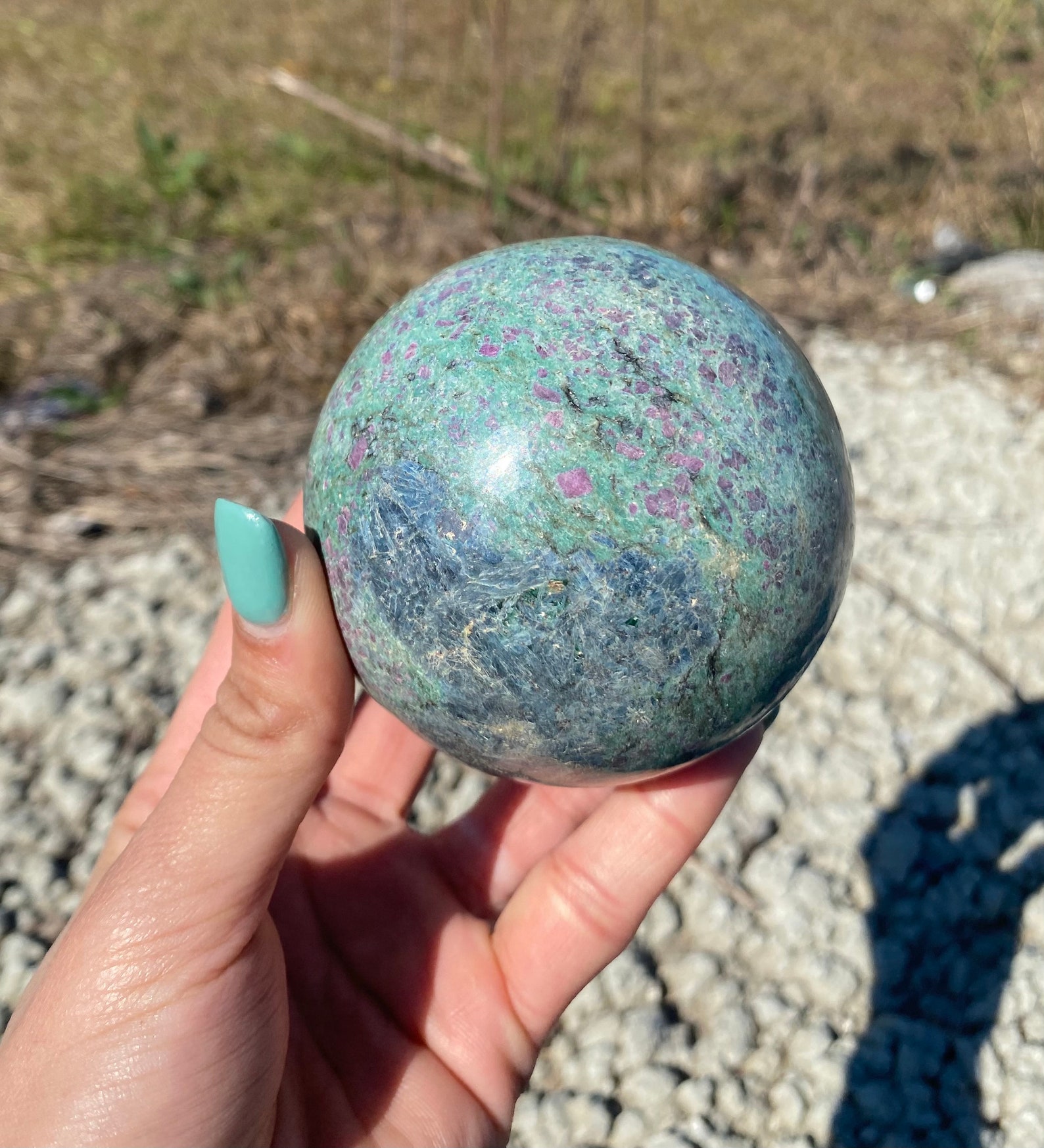 Ruby Fuchsite Sphere Ball / Round RUBY FUCHSITE Stone / Reiki - Etsy Israel