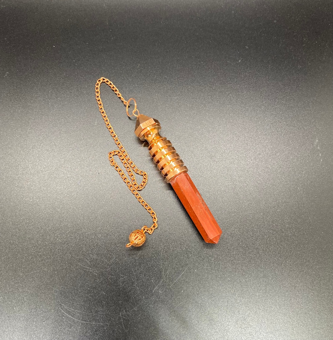 Copper Plated Red Jasper Pencil Pendulum, 5 Ring Isis - Etsy