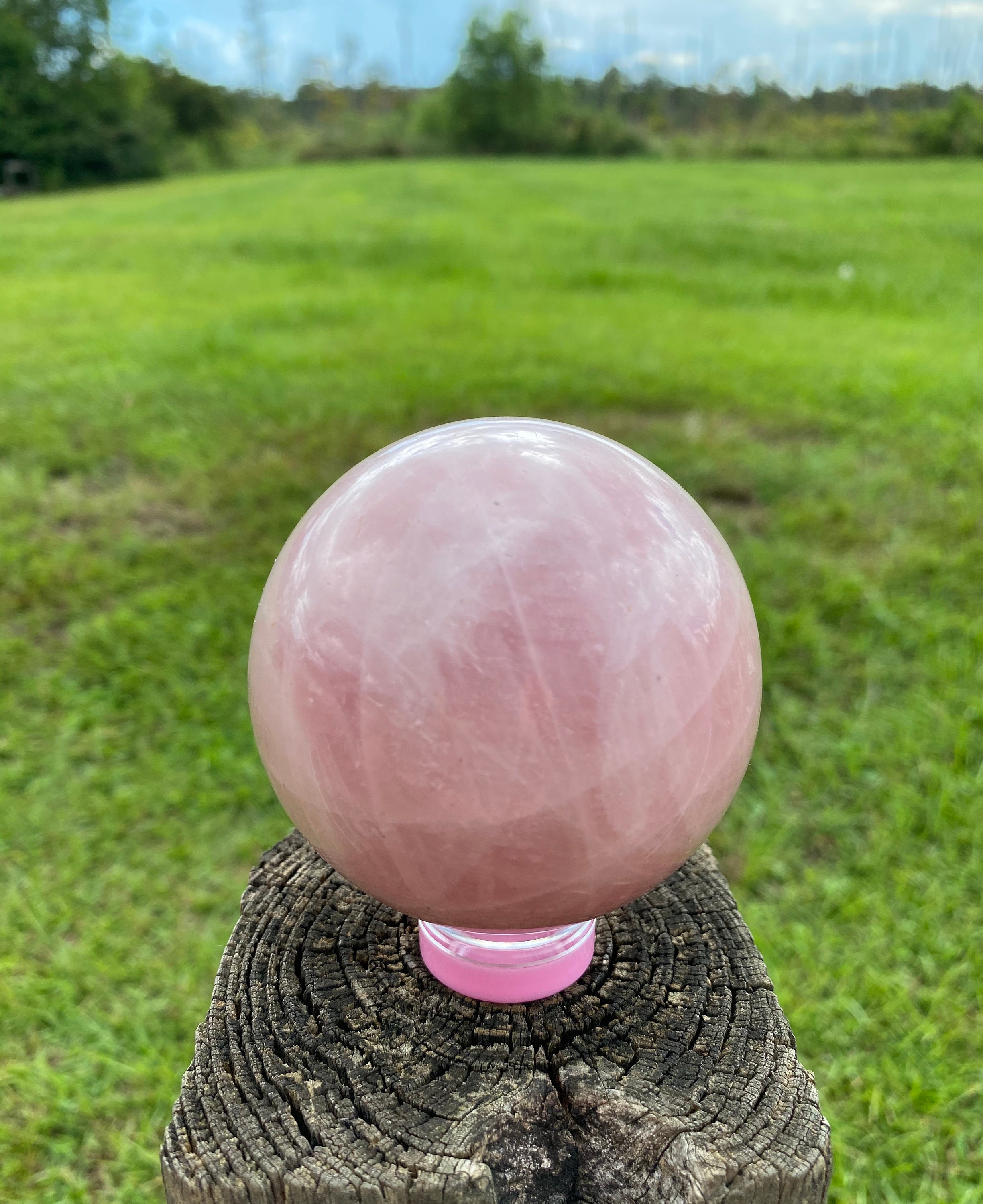 Esfera de cuarzo rosa bola de cristal esfera de cuarzo rosa | Etsy