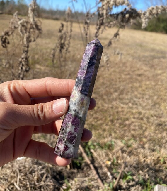 Natural Garnet Matrix 8 Faceted 108MM Metaphysical Healing | Etsy