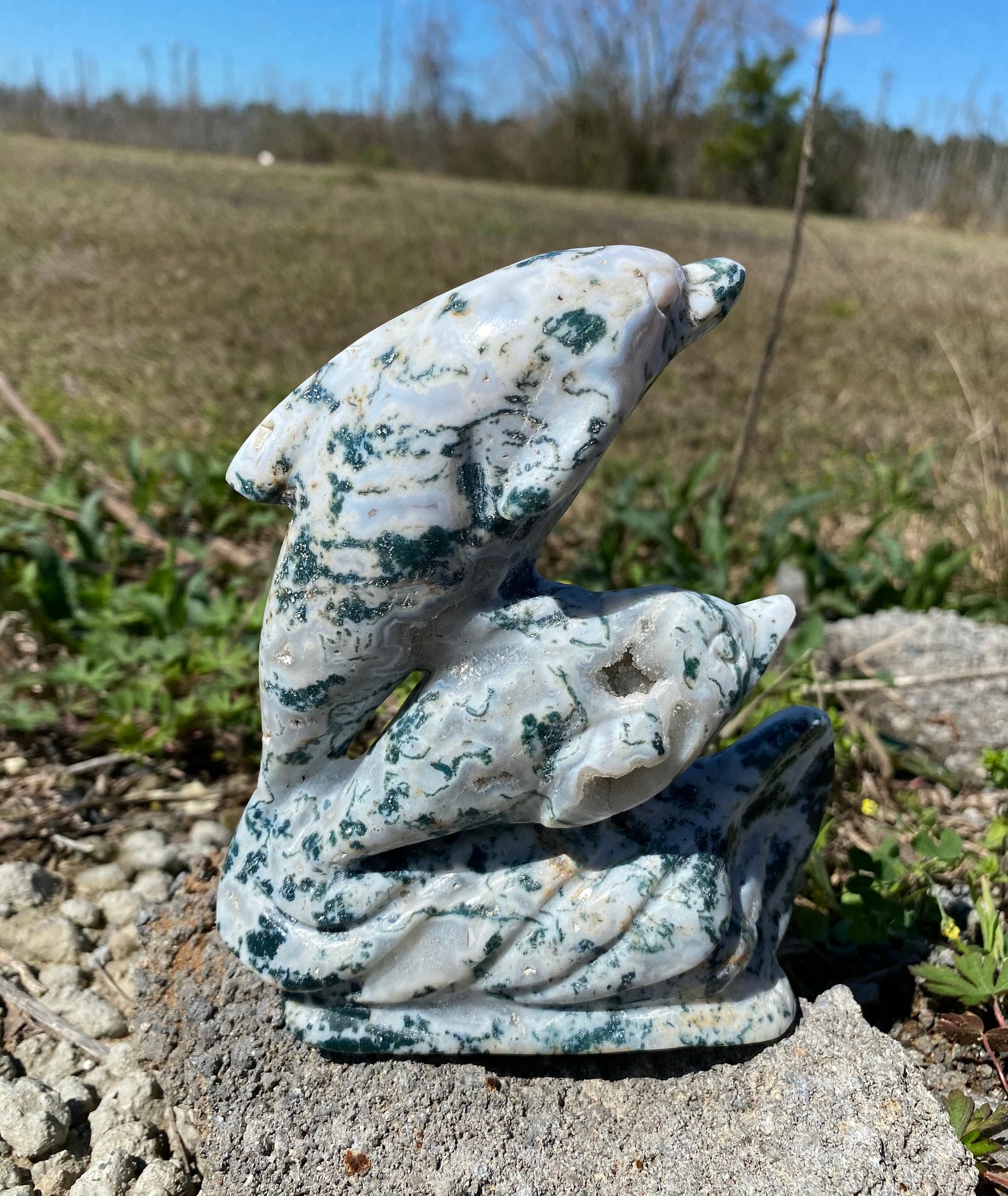 Statue de poisson poisson opale dendrite figure de jardin en - Etsy France