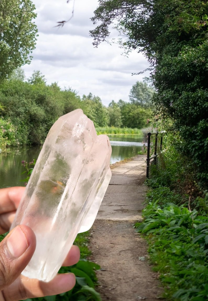 Tibetan Himalayan Triple Terminated Clear Crystal Point, Large Lemurian ...