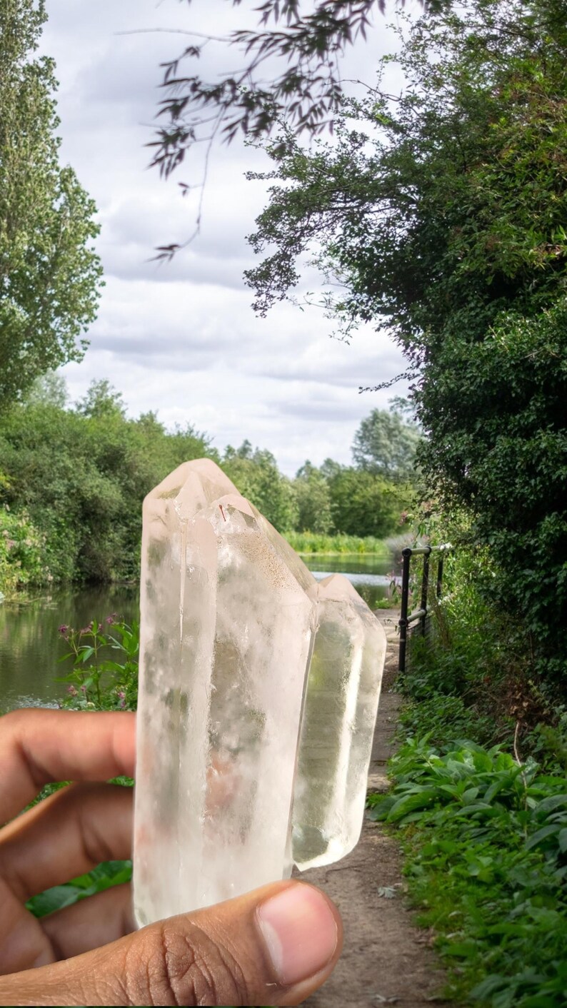 Tibetan Himalayan Triple Terminated Clear Crystal Point, Large Lemurian ...