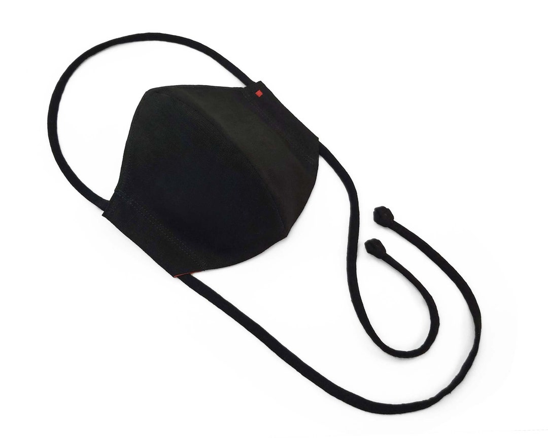 BLACK LINEN OLSON Face Mask / Sustainable Eco Deadstock Linen / Unisex ...