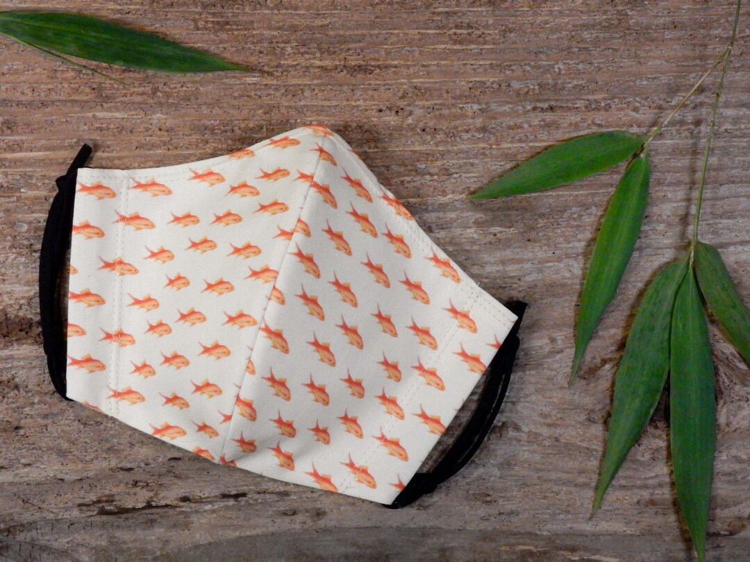 RETRO GOLDY Pattern Olson Cotton Cloth Unisex Face Mask - Matching Kids ...