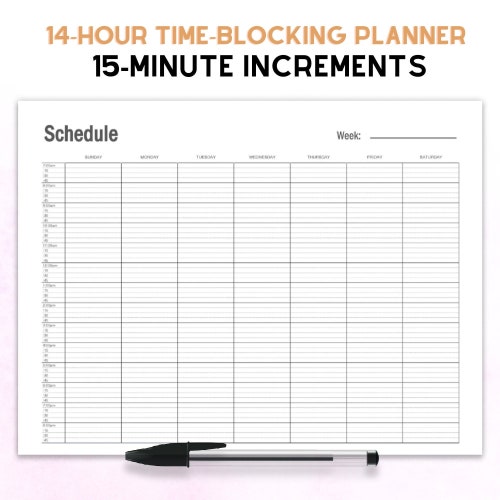15 Minute Planner Printable Appointment Tracker Time Block - Etsy