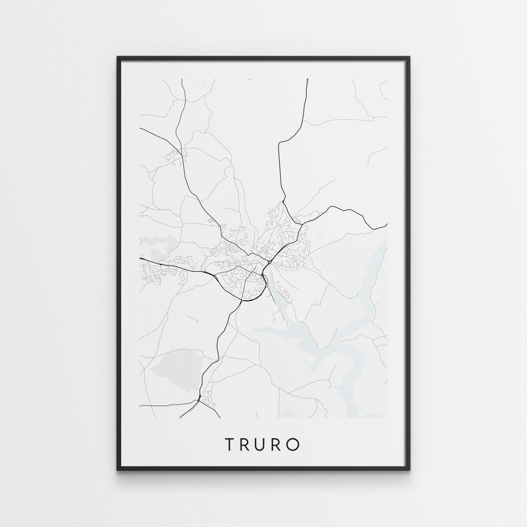 Truro Map Print Minimal Truro Poster Art Cornwall - Etsy