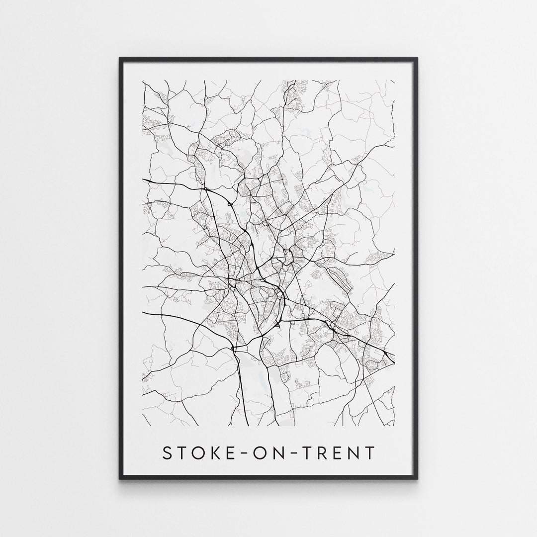 Stoke-on-Trent Map Print - Minimal Stoke Poster Art - Etsy Österreich
