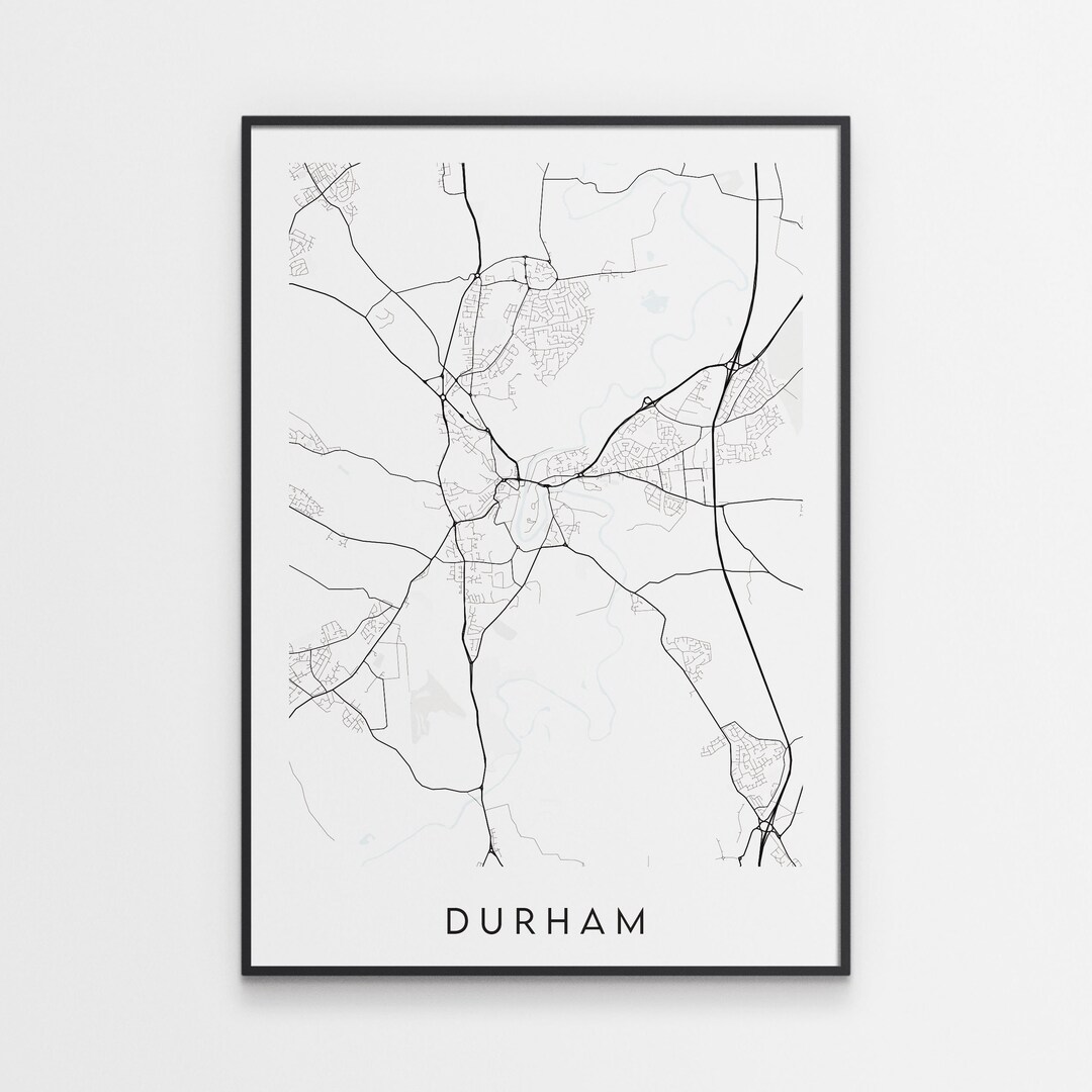 Durham Map Print - Minimal Durham Poster Art - Etsy