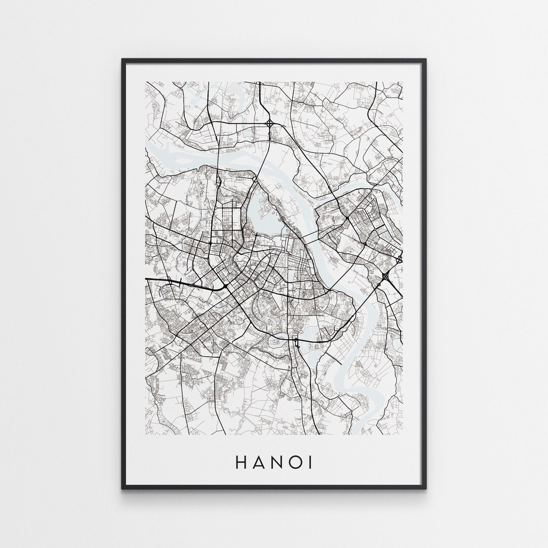 Hanoi Map Print - Minimal Hanoi Poster Art - Vietnam - Etsy