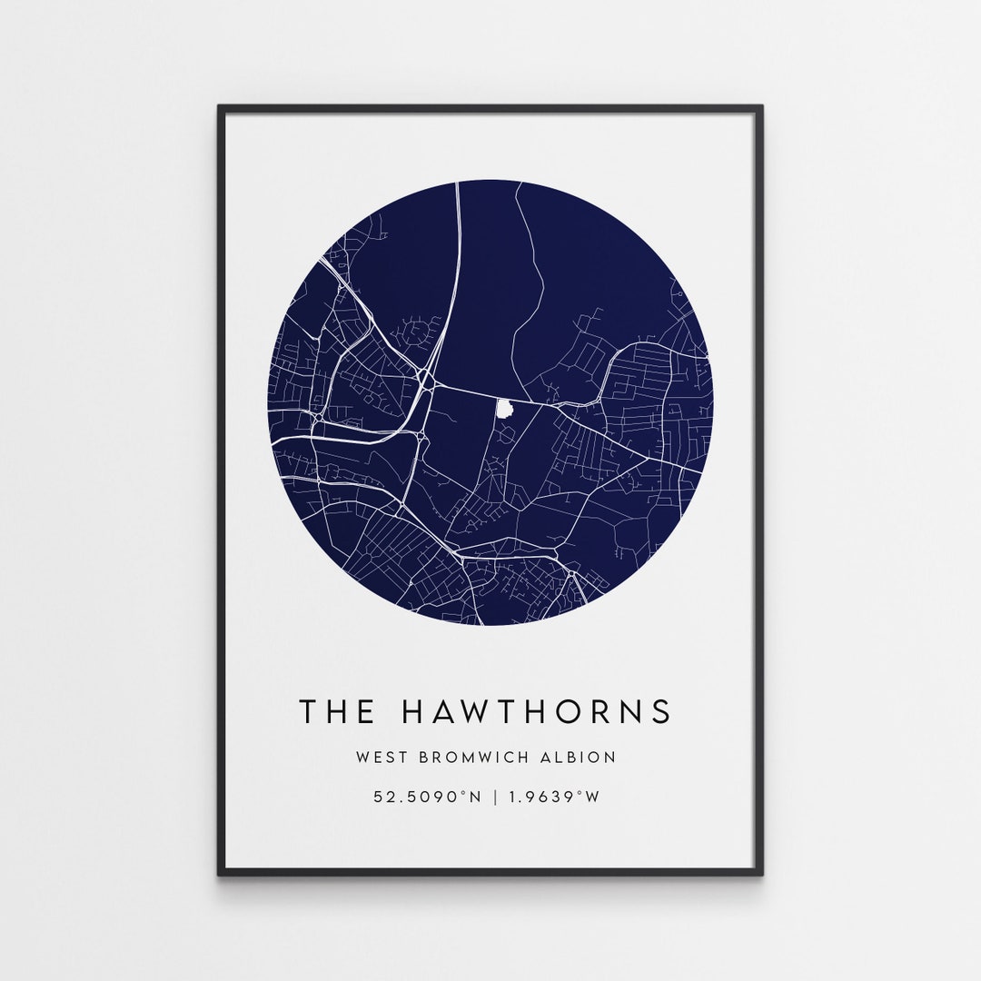 West Brom Poster the Hawthorns Football Ground Map Print - Etsy