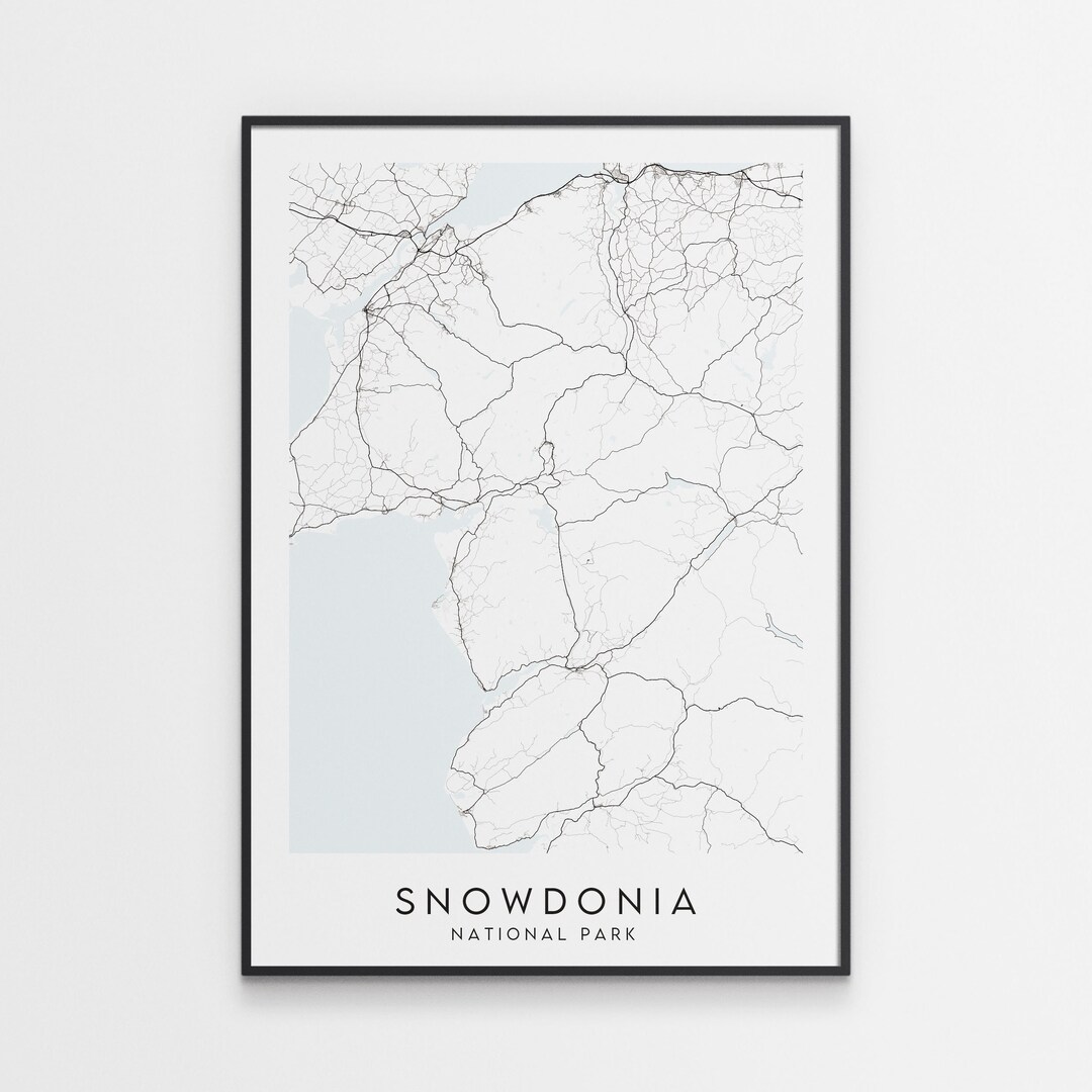 Snowdonia Map Print - Minimal Snowdonia National Park Poster Art - Etsy UK