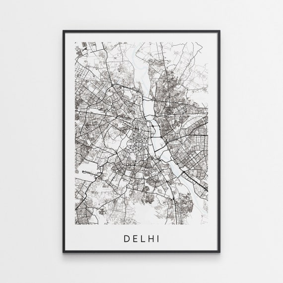 Delhi Map Print Minimal Delhi Poster Art India - Etsy