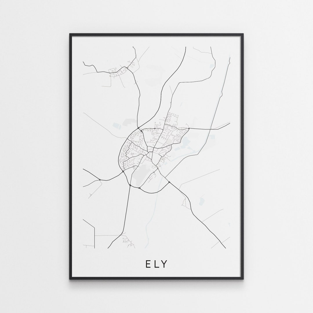 Ely Map Print - Minimal Ely Poster Art - Etsy UK