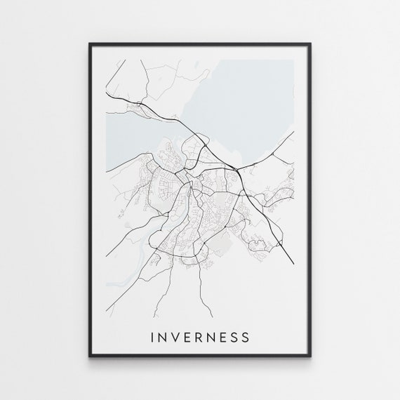 Inverness Map Print Minimal Inverness Poster Art Scotland | Etsy