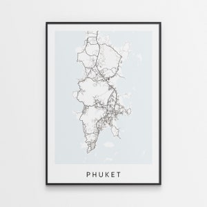 Phuket Map Print - Minimal Phuket Poster Art - Thailand - Etsy UK