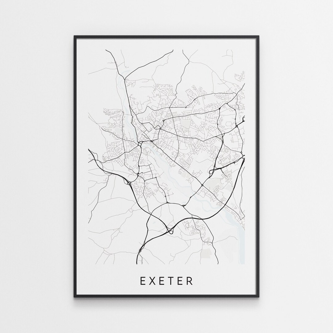 Exeter Map Print - Minimal Exeter Poster Art - Etsy UK
