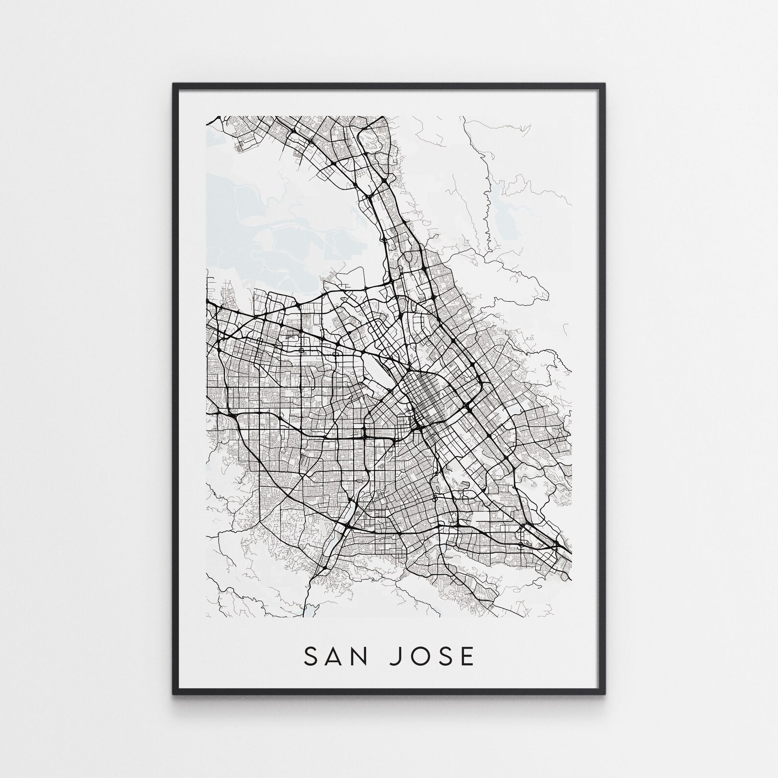 San Jose Map Print Minimal San Jose Poster Art California | Etsy