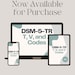 DSM-5-TR T, V, and Z Codes Cheat Sheet | Digital Download | Printable ...