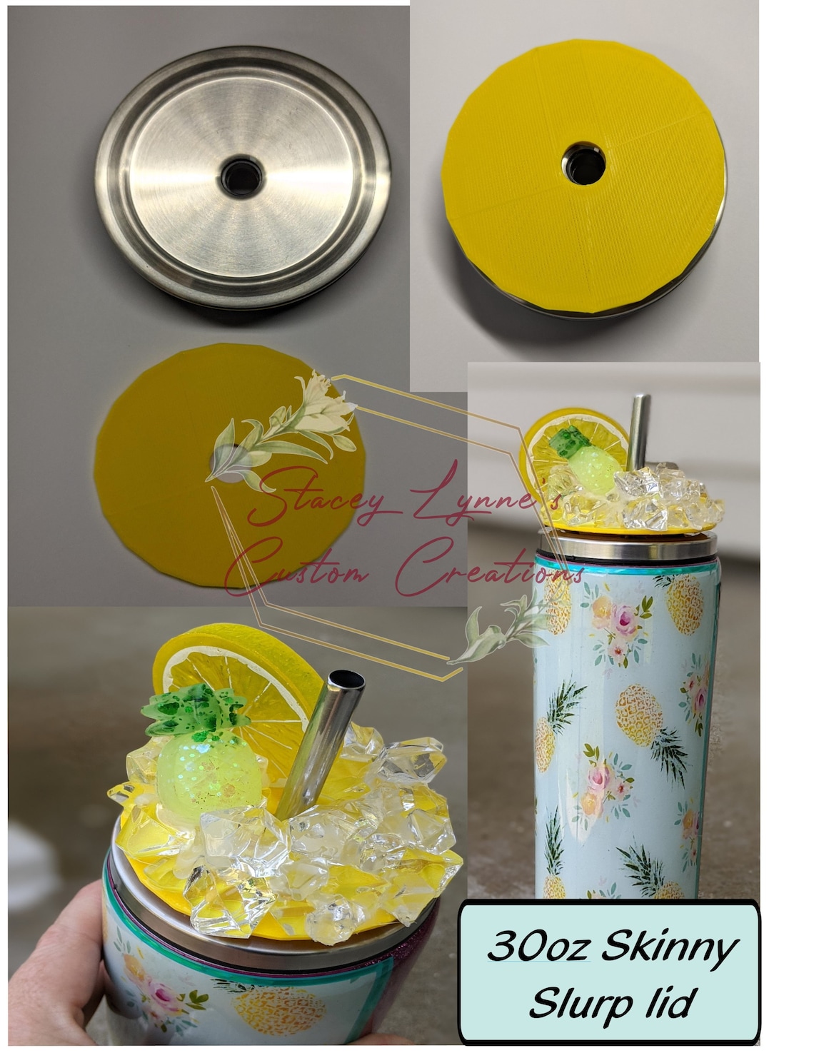 Tumbler Ice Topper 3D Printed Base Removable Ice Topper Multiple Size ...